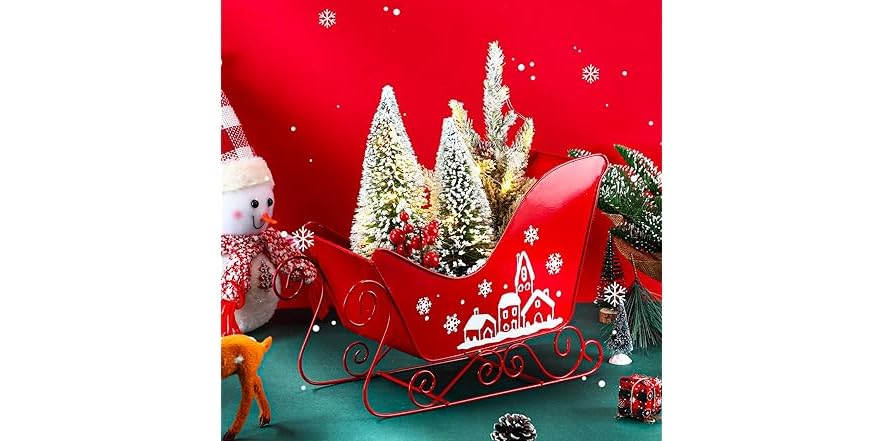 Christmas Large Metal Sleigh Decoration