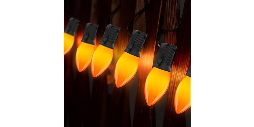 C9 Orange Halloween String Lights 25Ft