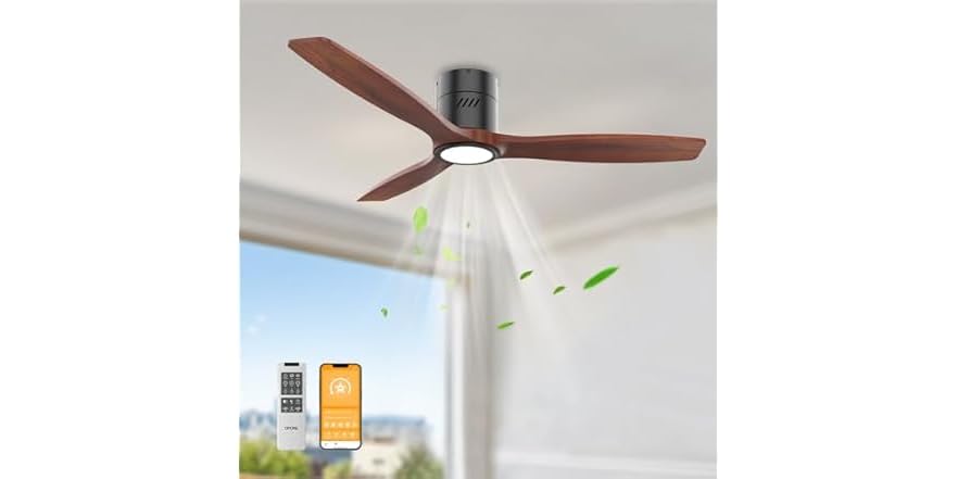 OPONL Natural Solid Wood 52in Ceiling Fan (Open Box)
