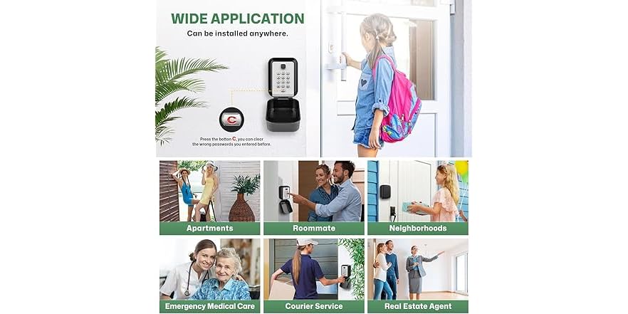 12-Digit Outdoor Keypad Lock Box