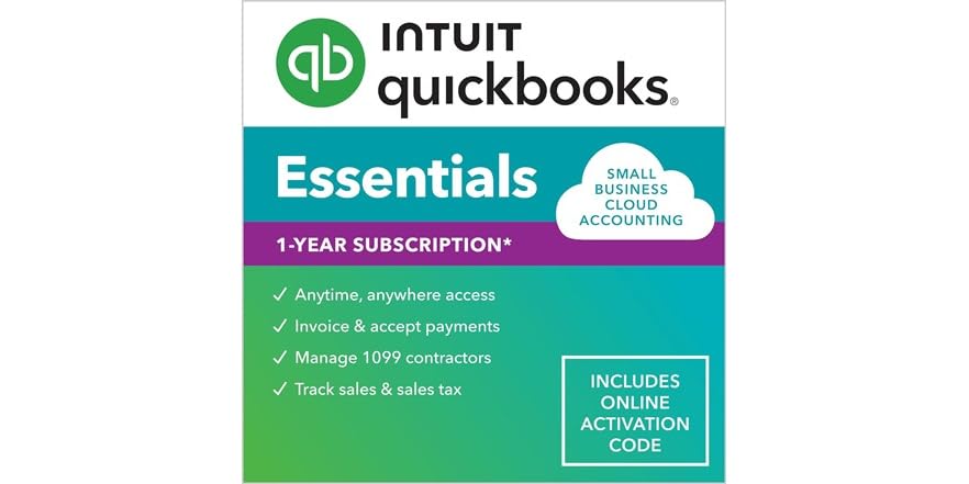 Intuit QuickBooks Online Essentials 2024 1-Year Subscription [PC/Mac ...