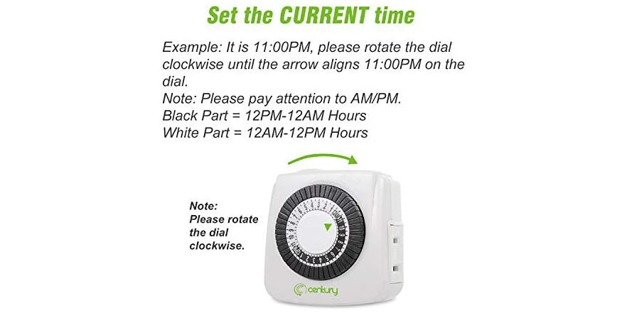 Century Indoor Mechanical Outlet Timer