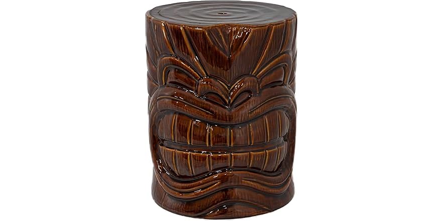 Sunnydaze Tropical Tiki Head Ceramic Garden Side Table