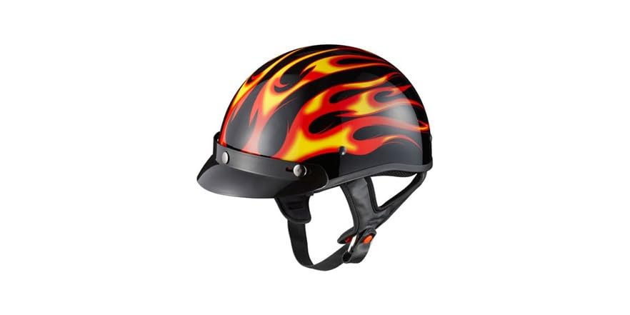 GLX Red Flame Half Helmet
