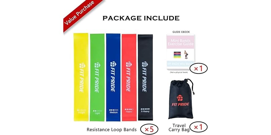 FIT PRIDE Resistance Loop Exercise Bands