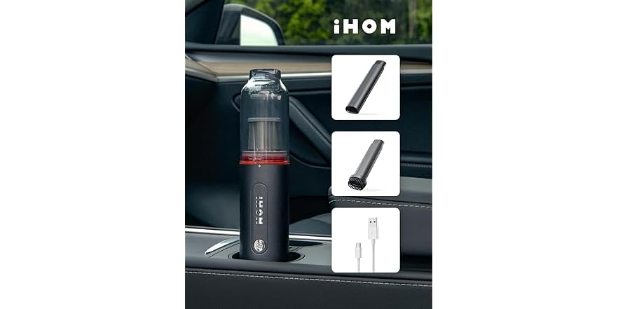 iHom IVC-1001B Car Vacuum Cleaner, Black