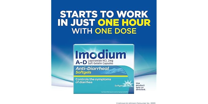 (24 ct) Imodium A-D Anti-Diarrheal Medicine Softgels