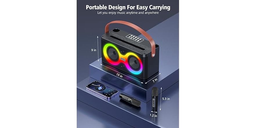 MOYLEAF Karaoke Machine with 2 Mics
