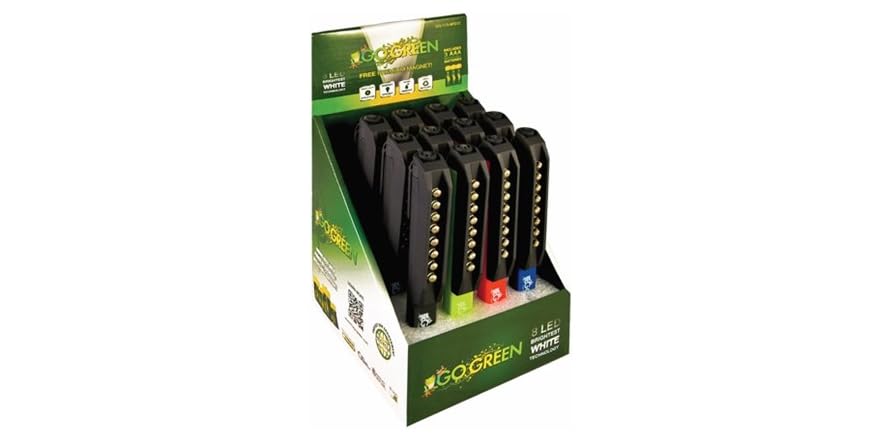 GoGreen Power LED Pocket Light Flashlight 12pc Display
