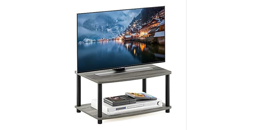 Furinno 2-Tier TV Stand Grey/Black