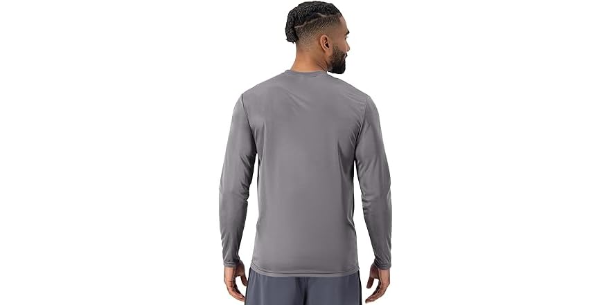 Hanes Mens Long Sleeve Cool Dri T-Shirt