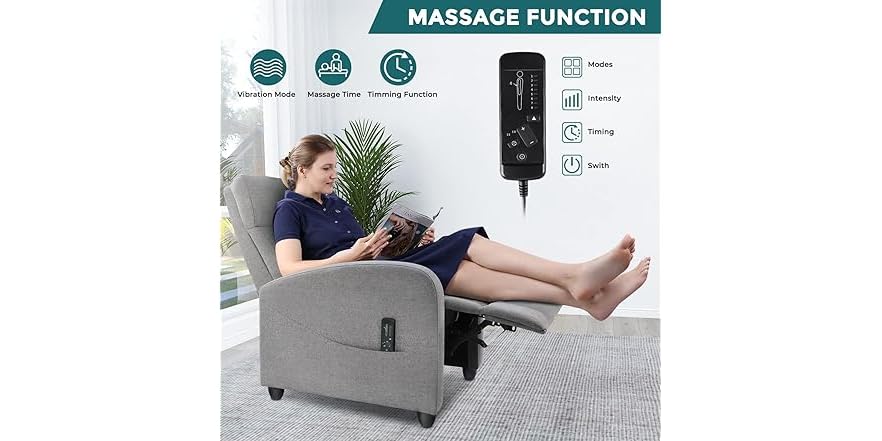 Single Fabric Recliner Massage Chairs/Sofa