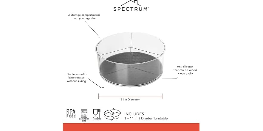Spectrum Spectrum Lazy Susan Organizer, Hexa 3 Di