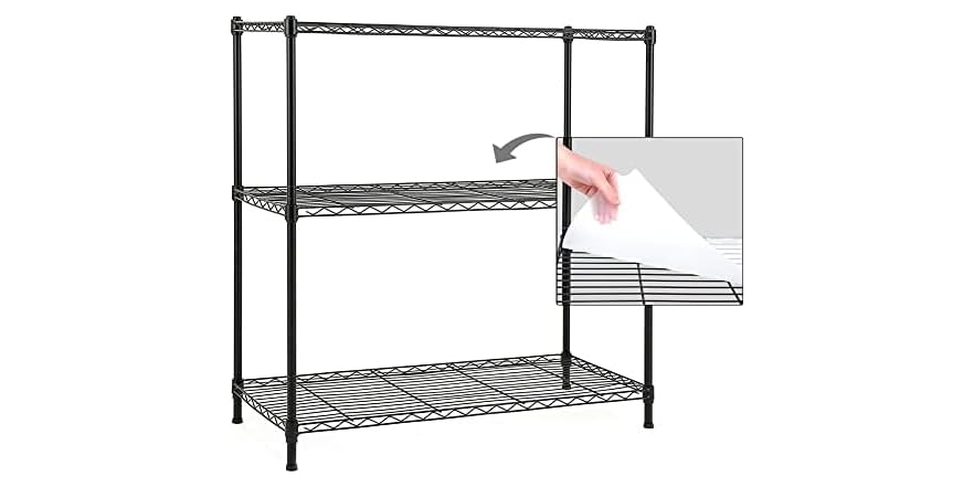 3-Shelf Metal Wire Shelves with Liners