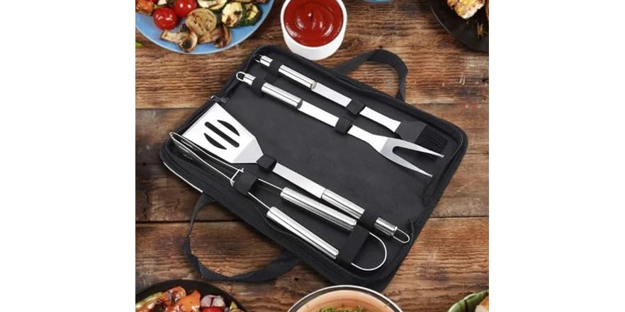 4 PC Tool Set Stainless Steel Grill Accessories