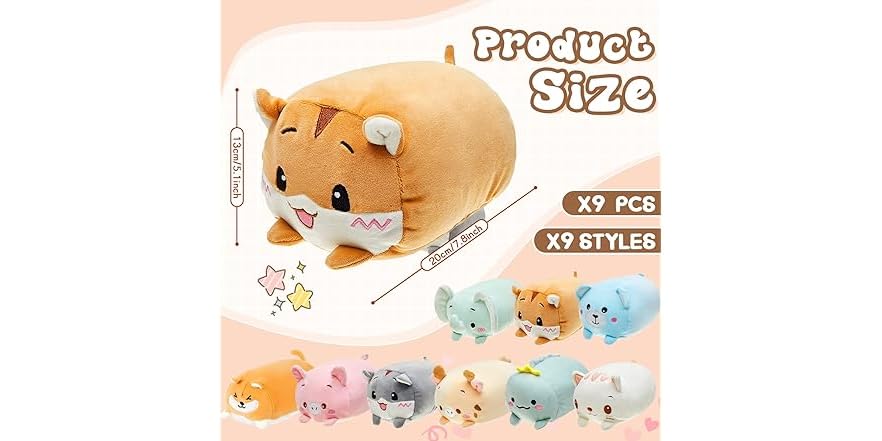 9 Pieces Plush Toys Set 8 Inch