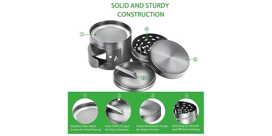 5-PC Herb Grinder w/ Easy Access Window
