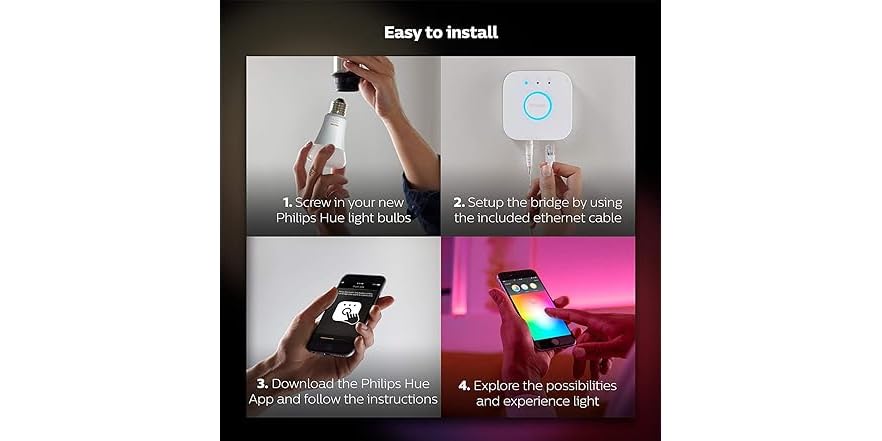 Philips Hue Starter Kit 3-Pack with Hue Bridge