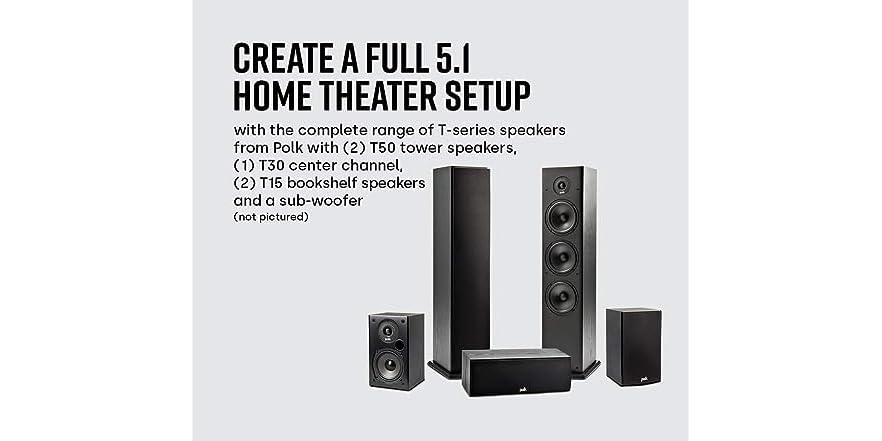 (NEW) Polk Audio T50 150Watt Floor Standing Tower Speaker