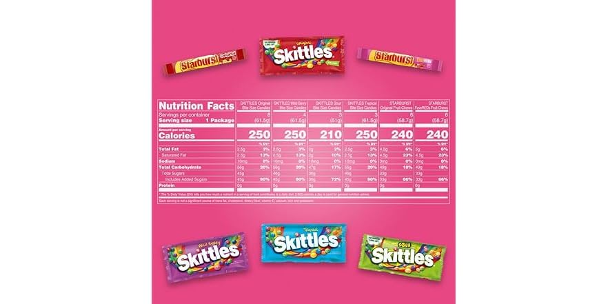 Skittles and Starburst Variety Pack 30 Count