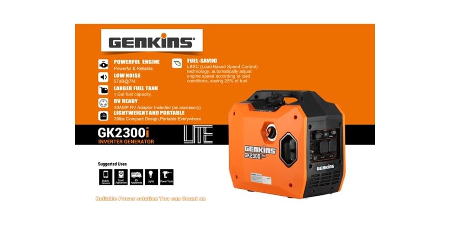Genkins 2300W Portable Inverter Generator