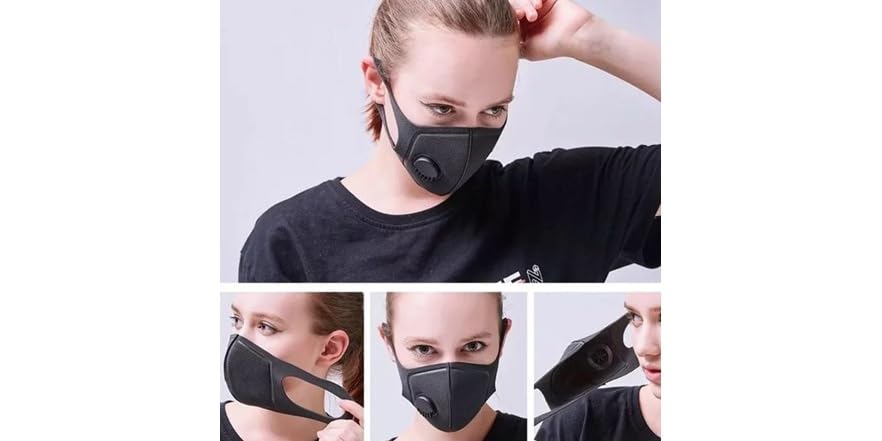 Reusable Face Mask with Breathing Valve (2-Pack)