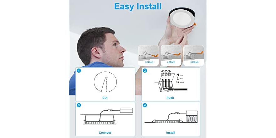 Miootly 6" Recessed Lighting, 12 Pack