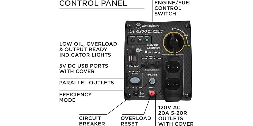 Westinghouse 2200W Gas-Powered Portable Inverter Generator