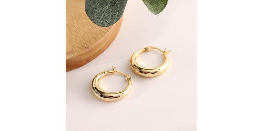 14K Gold Plated Graduated Hoops