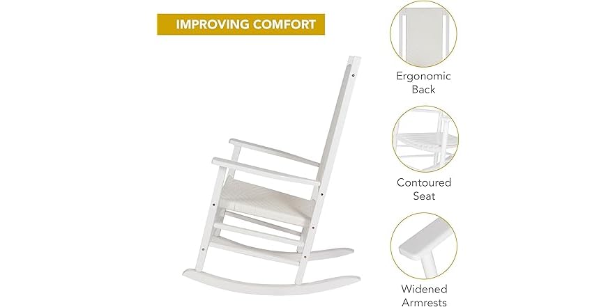 Shine Company 4335WT Hampton Wooden Rocking Chair