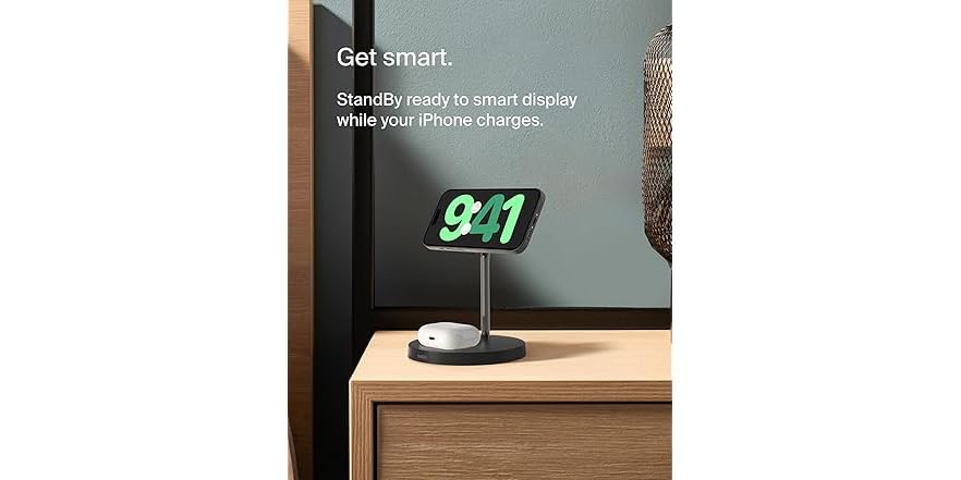 (NEW) Belkin MagSafe 2-in-1 Wireless Charging Stand (Open Box)