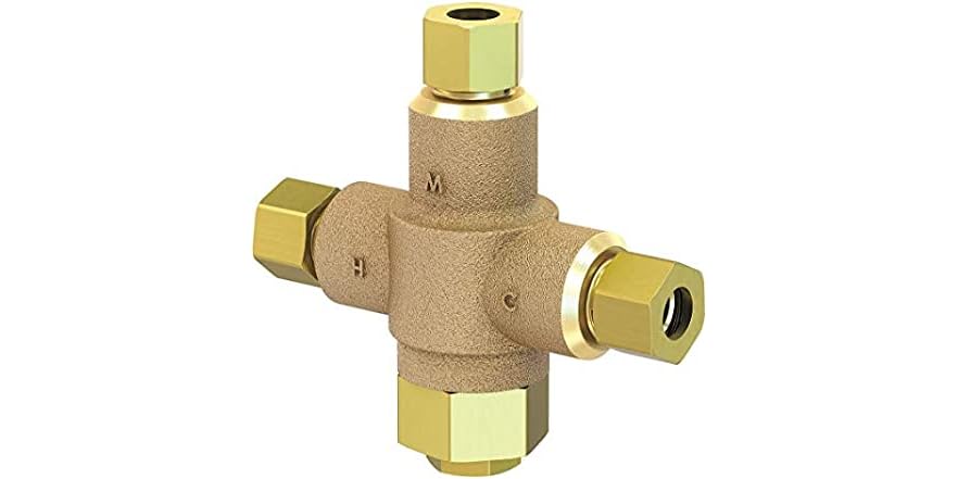 Acorn 3/8" Compression Inlet Type Tempering Valve, Brass, 4 gpm