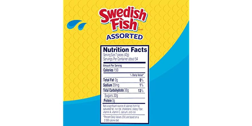 Swedish Fish Assorted Flavors Soft & Chewy Gummy Candy, 5 Pound Bag