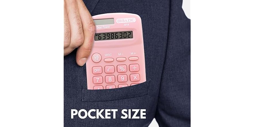 BAZIC 8 Digit Pocket Size Calculator