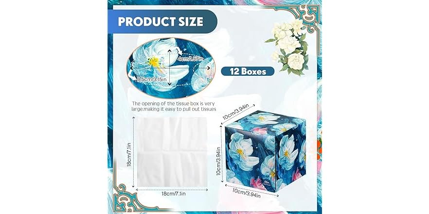 12 Pack 2 Ply Facial Tissues Boxes