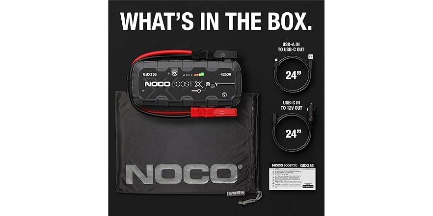 NOCO Boost X GBX155 4250-Amp 12V UltraSafe Portable Lithium Jump Starter