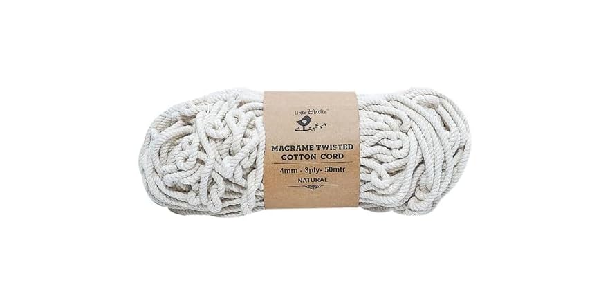Little Birdie Natural Macrame Cord 4mm