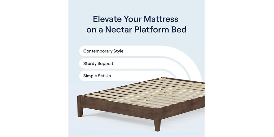 Nectar Premier Wood Platform King Bed Fr