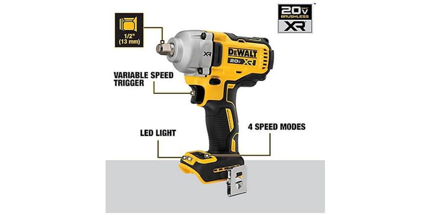 DEWALT 20V MAX XR Brushless 1/2" Impact Kit