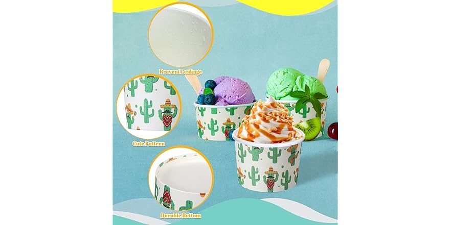 50 Pcs Cinco De Mayo Ice Cream Cups