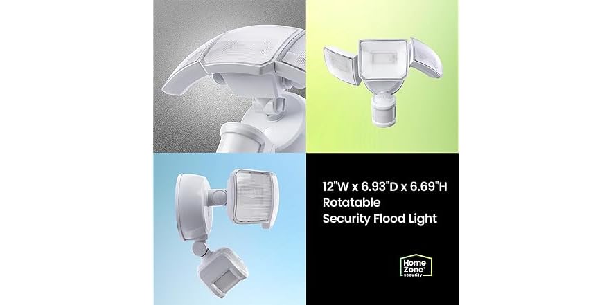 Home Zone Security Triple Head Flood Light