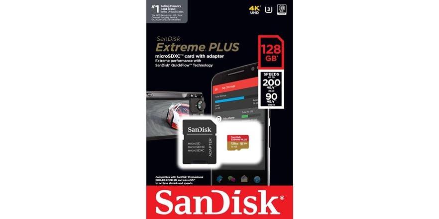 SanDisk Extreme Plus 128GB MicroSDXC Memory Card