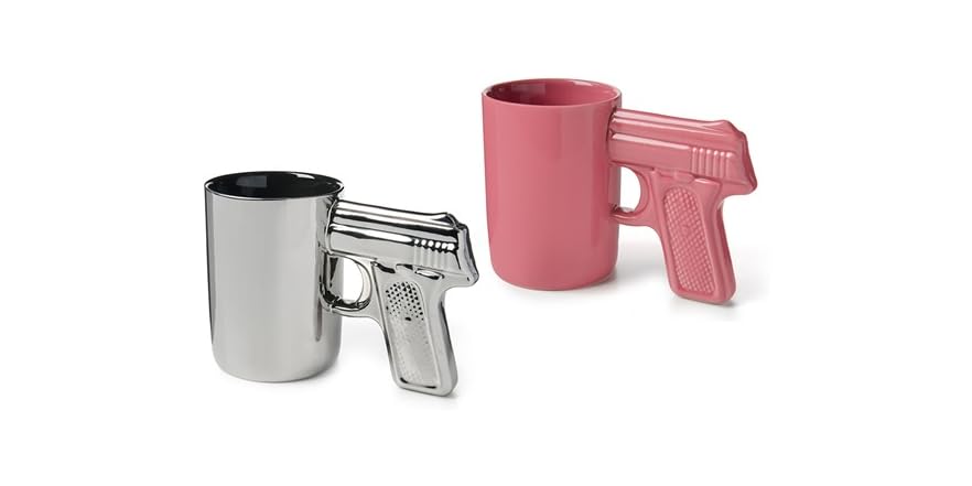AGS Brands Silver & Pink Gun Mug - 2pk
