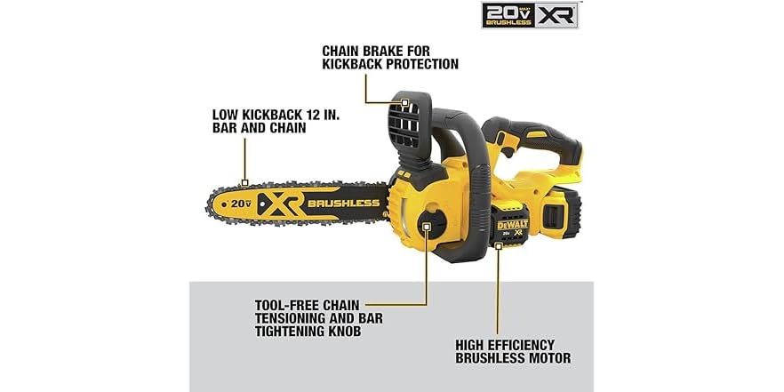 DEWALT DCCS620P1 20V MAX 12in. Chainsaw Kit (Open Box)