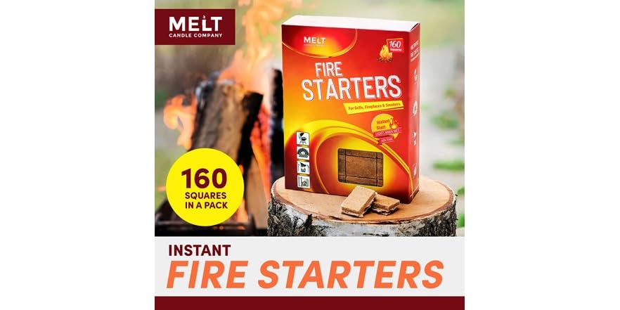 Melt Candle Company Pack of 160 Charcoal Fire Starters