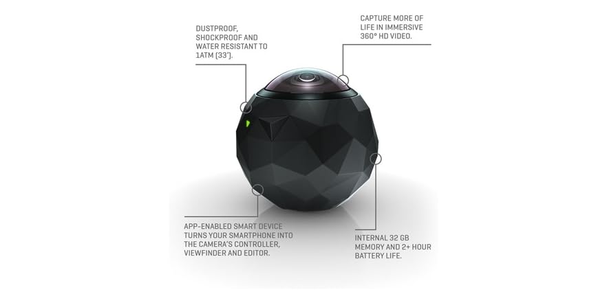 360FLY HD Camera w/ Helmet Mount and VR Viewer