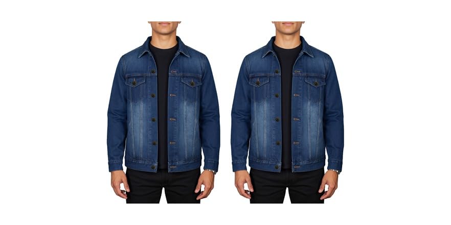 (1 or 2pk) Mens Classic Denim Jacket (S-2XL)