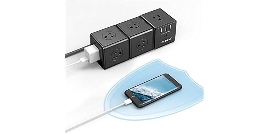 HOLSEM Power Cube Surge Protector w/ 3 USB - 3 Pack