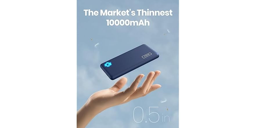 INIU Portable Charger, USB C Slimmest & Lightest Triple 3A High-Speed ...