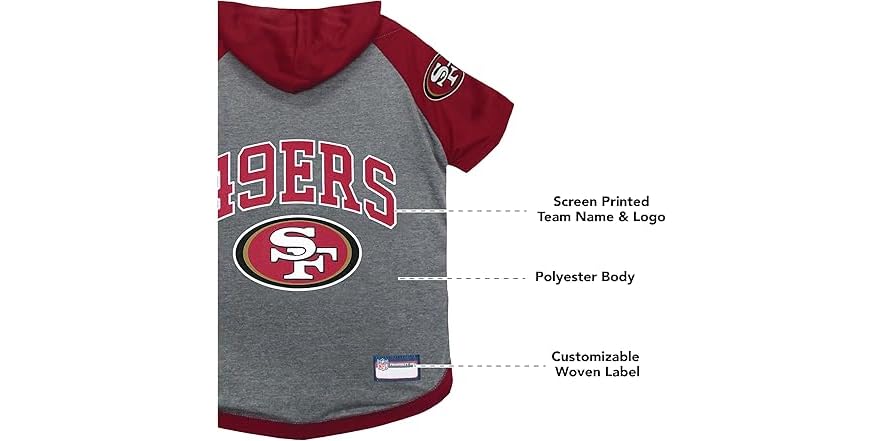 Pets First NFL 49ers Dog Hoodie